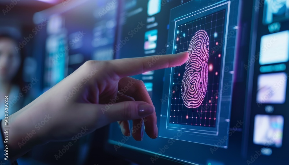 Online account registration process with fingerprint and photo ID scan ...