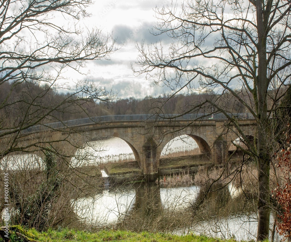 Poster Stone bridge in pond at Nostell Priory England.. – Wall Art ...