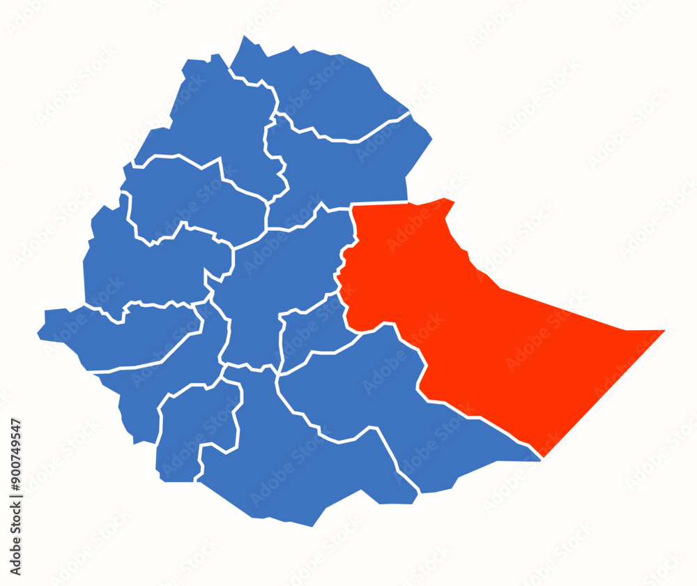 Hararghe administrative divisions of the Ethiopia country Stock Vector ...