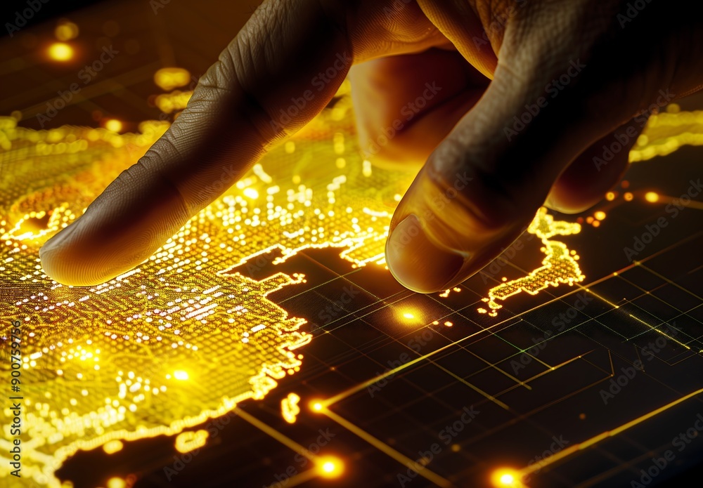 Hand pointing map of Japan and nuclear symbol Stock Illustration ...