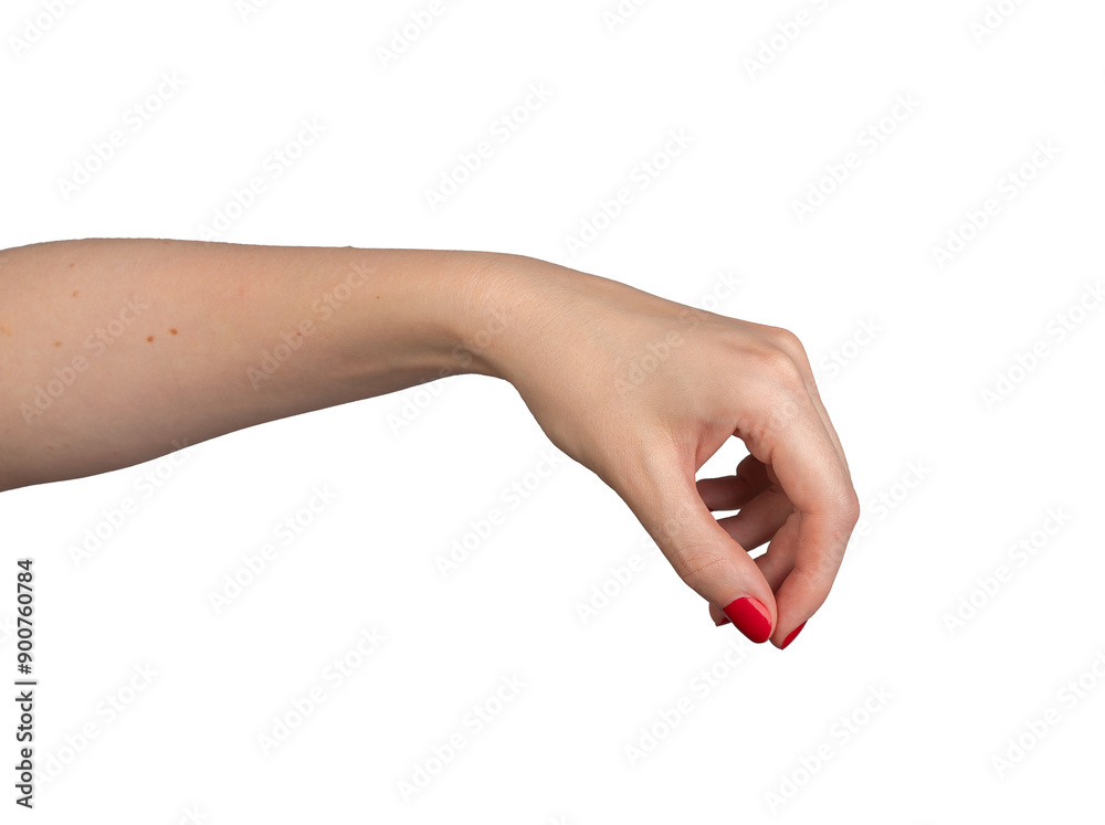 A hand making a pinch gesture with the thumb and forefinger, used to ...