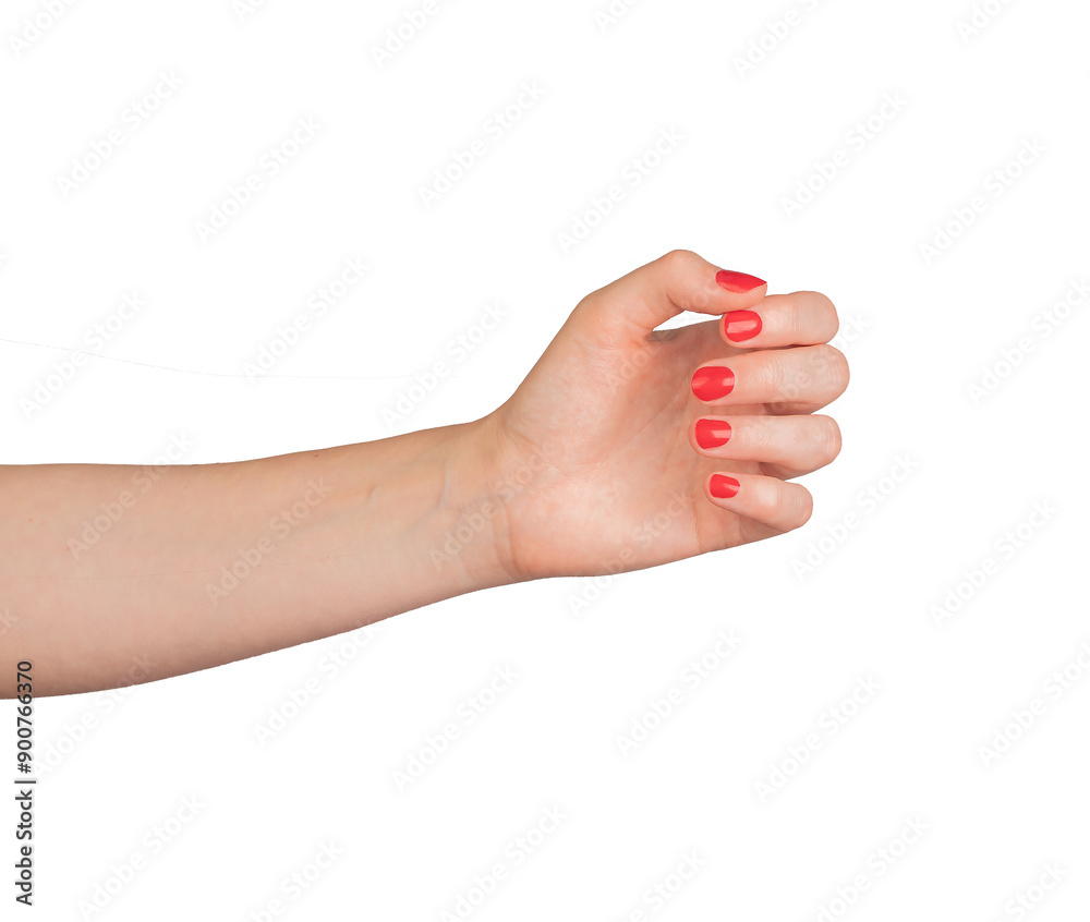 hand and arm gesture designed to hold or present an invisible object ...