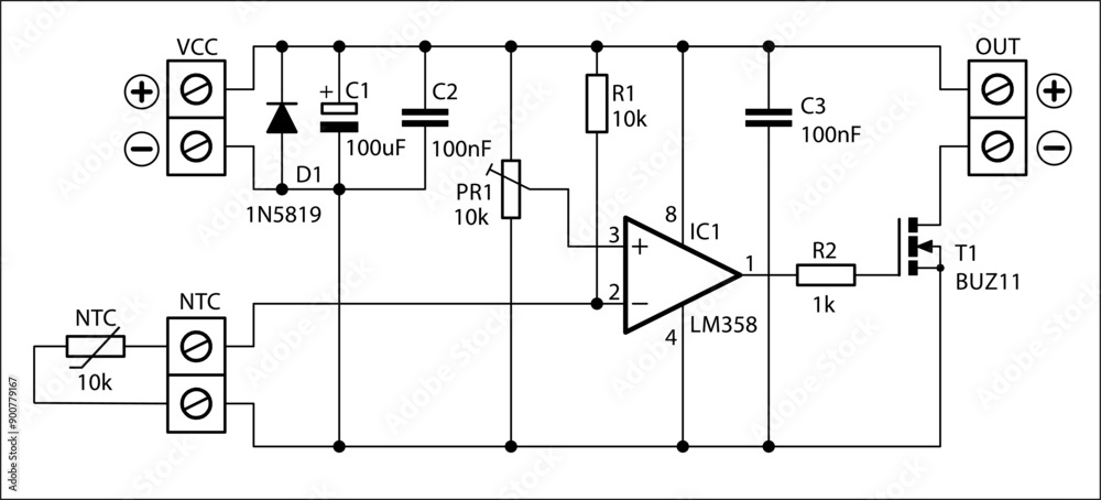 Technical schematic diagram of electronic device. Vector drawing ...