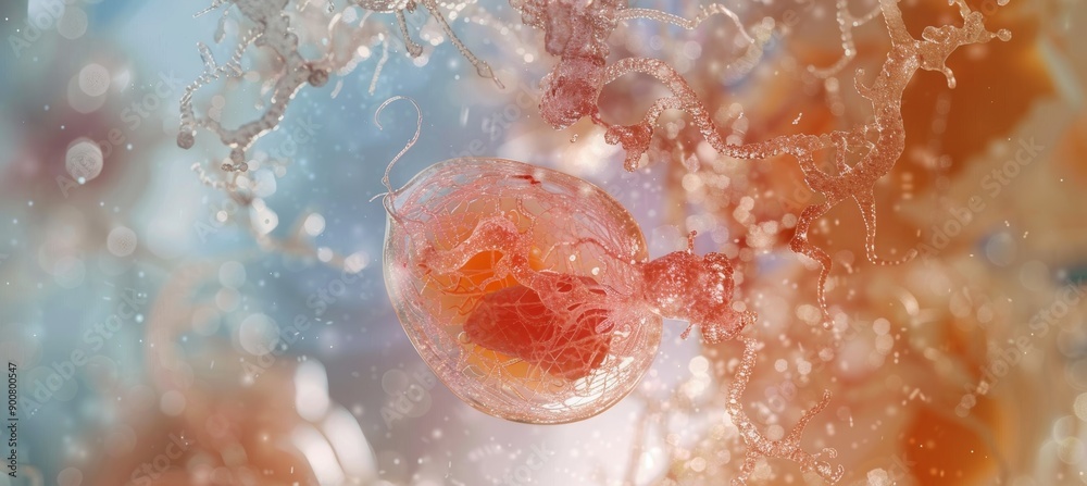 Detailed Microscopic Human Embryo at Morula Stage Highlighting Cell ...