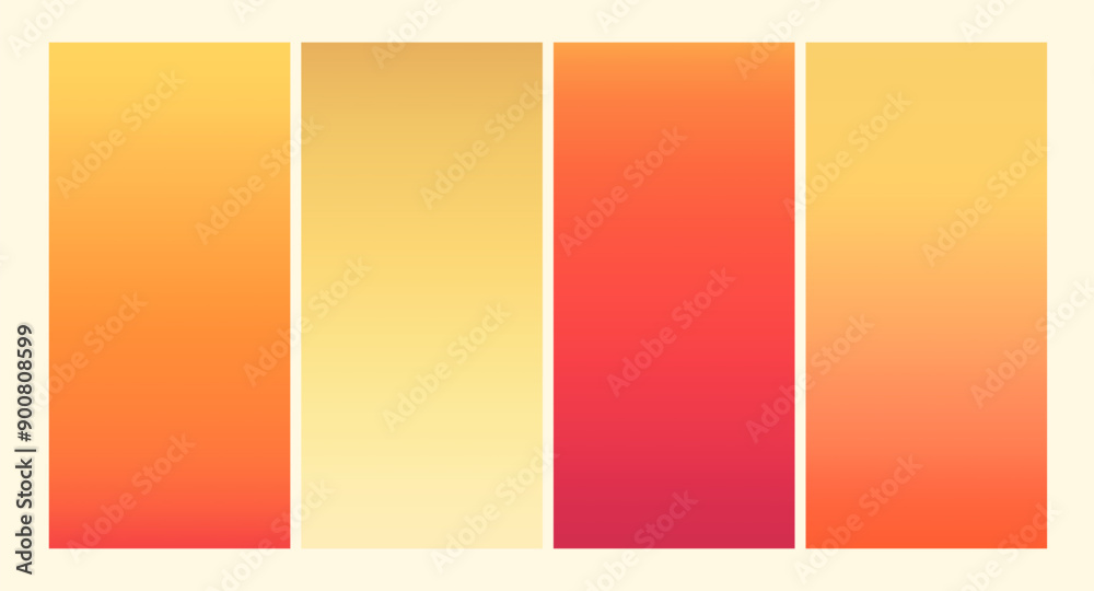 Autumn color flyer set of blurred backgrounds with soft color gradients ...