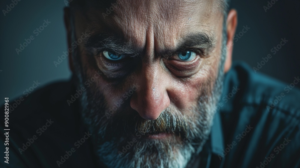 portaitd of a real bad influencer bad guy in his mid 40s acid, hates ...