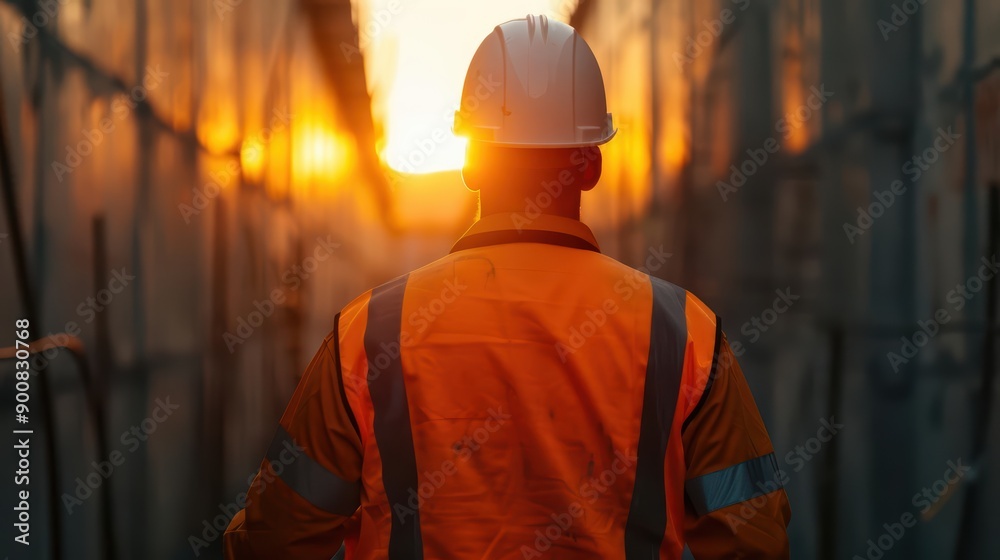 Engineer style workwear building structure at construction site concept ...