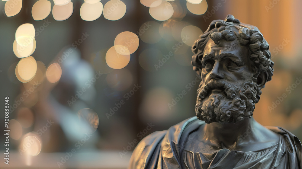 ancient stoic greek philosophers, Marcus aurelius, Aristotle with blur ...