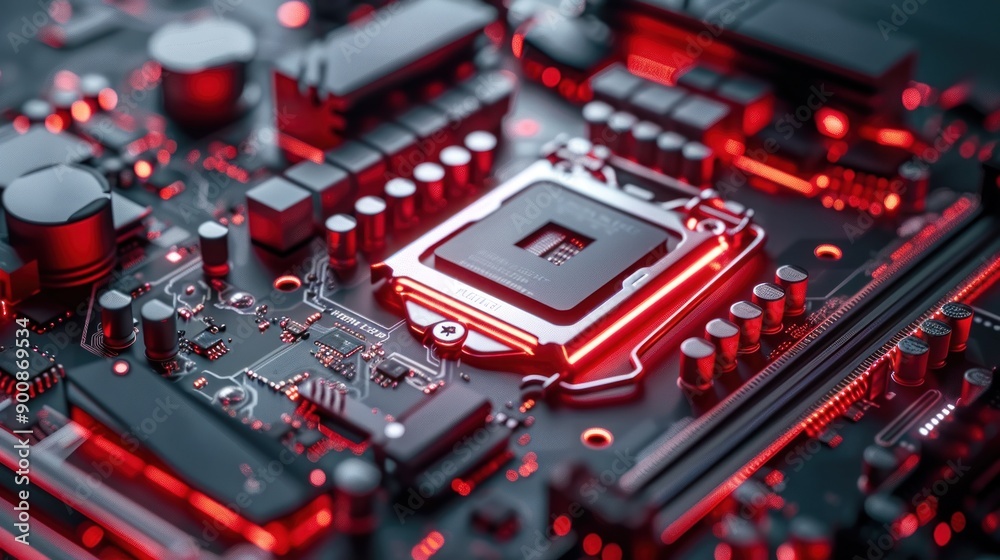 concept The motherboard in the picture is Brain Technology RAM Gaming ...