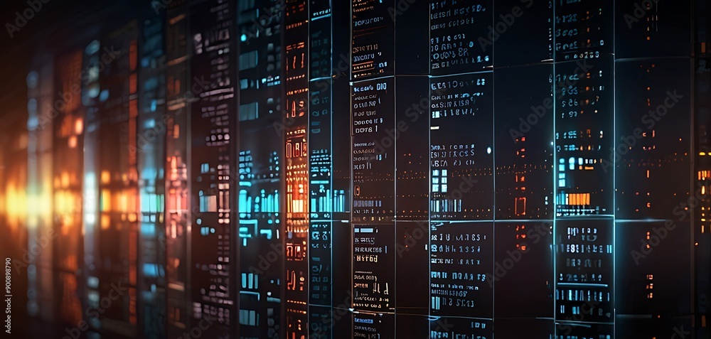 Cybersecurity Firewall A digital firewall with a glowing shield and ...