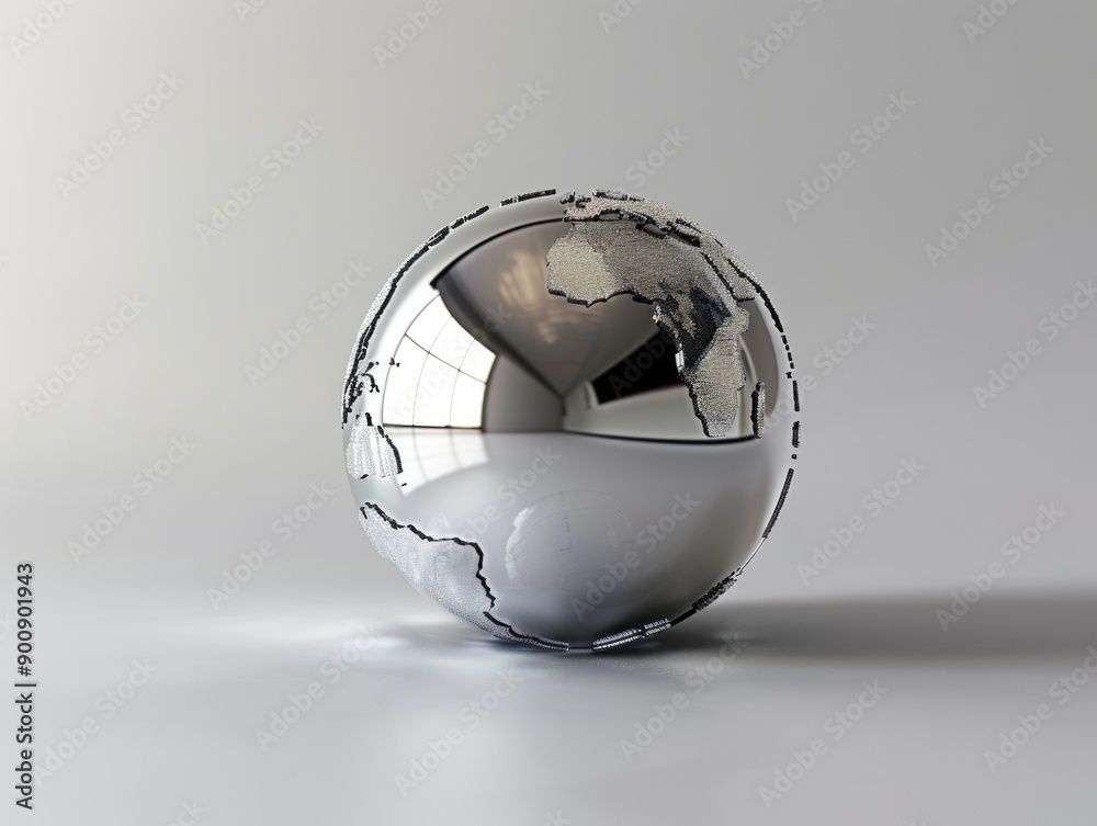 A close-up view of a shiny silver ball with a hole in the center ...