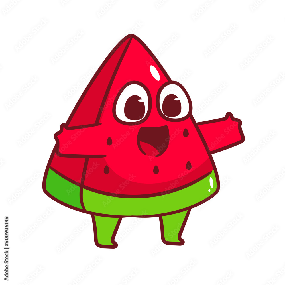 Cute Happy Watermelon Cartoon Vector. Fruit Summer Concept Design ...