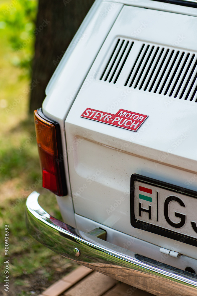 Back logo of Steyr-Fiat 126 (Steyr-Puch) - rare version of Fiat 126 ...