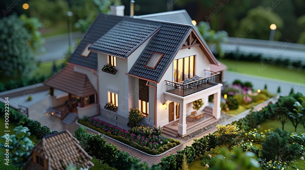 Volumetric project of house Layout of a house with an open roof ...