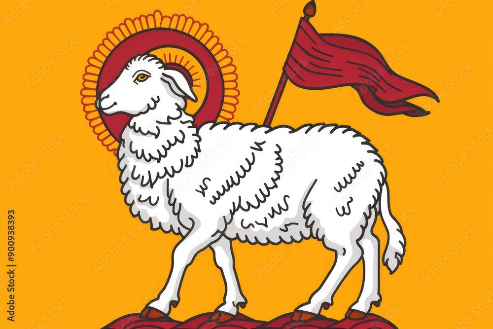 Lamb of God, Religious Symbol, Christian Icon, White Lamb, Gold ...