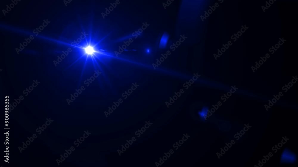 blue optical shine light lens flares flickering animation background,4K ...