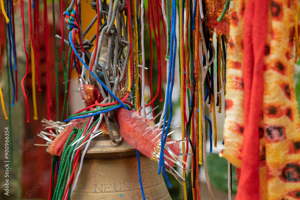 Hindu religious threads with wishes of devotees , tied on Buddhist ...