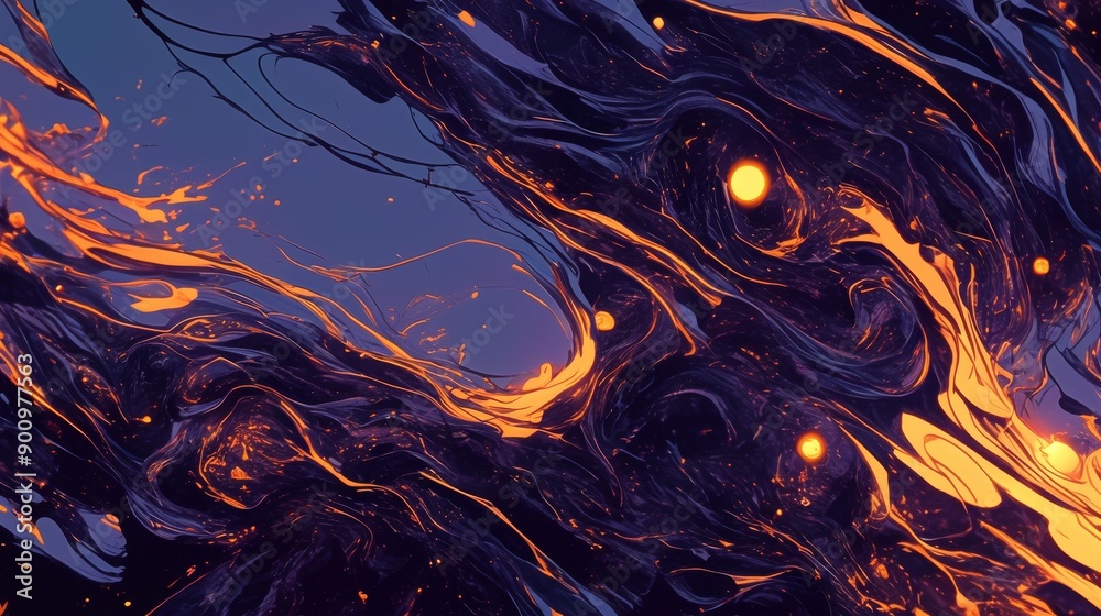 Abstract dynamic fluid textures with intense colors. Featuring swirling ...