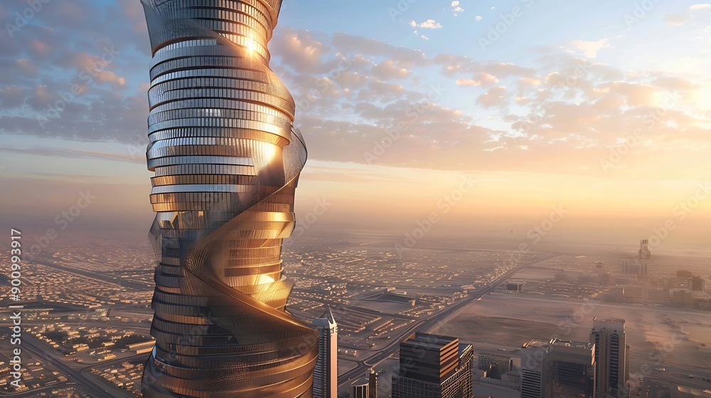Twisted tower Riyadh Saudi Arabia : Generative AI Stock Photo | Adobe Stock