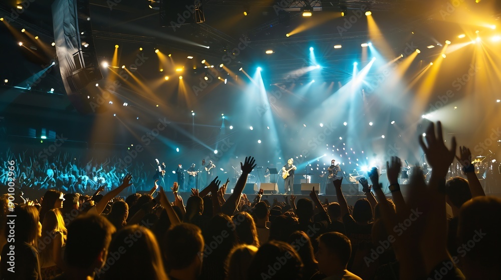 Christian worship with praise to God Ready to raise your hand at the ...