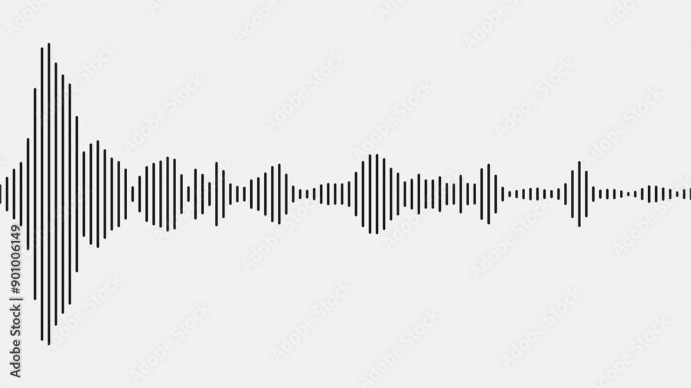 black soundwaves with black bars on white background, Sound wave ...