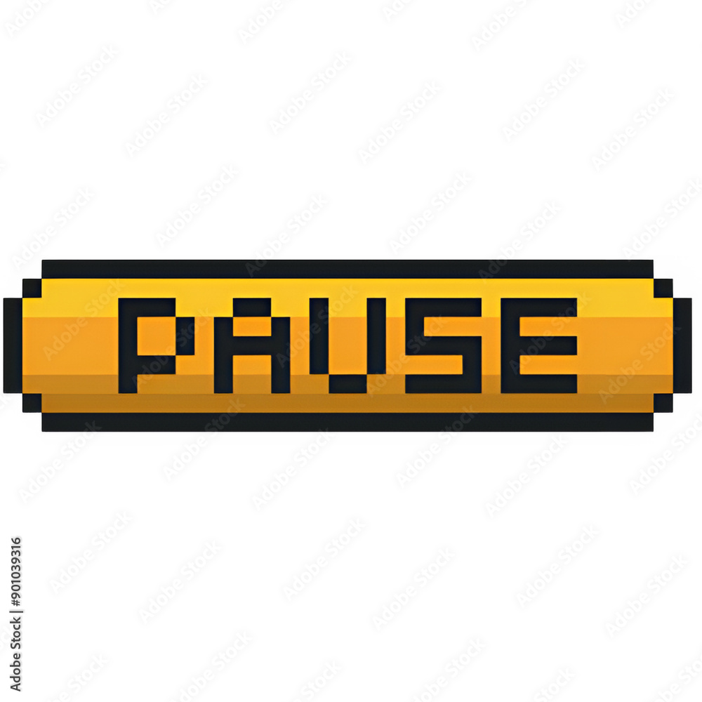pixel buttons of the game interface, box with pixelated text, Menu game ...