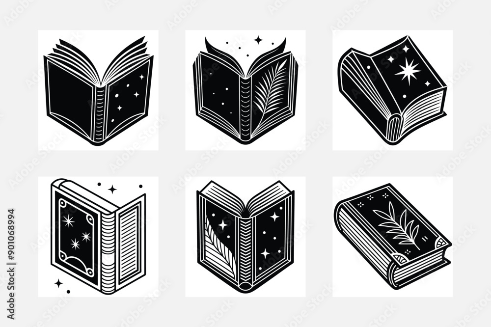 Eye Catching Book Icon Set for Graphic Projects Stock Vector | Adobe Stock