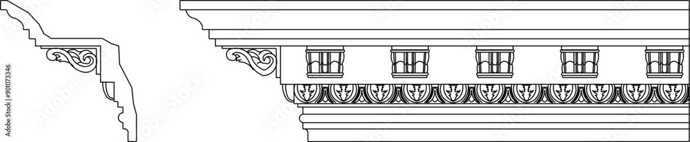 Sketch vector illustration silhouette drawing architectural engineering ...