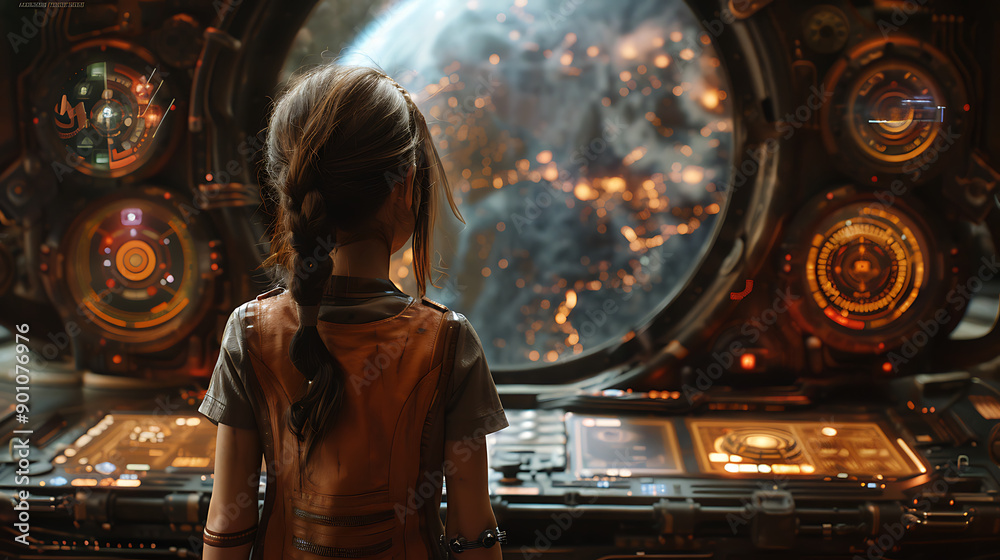 Crisp, clear photo of a college tech hub with AI and VR integration ...