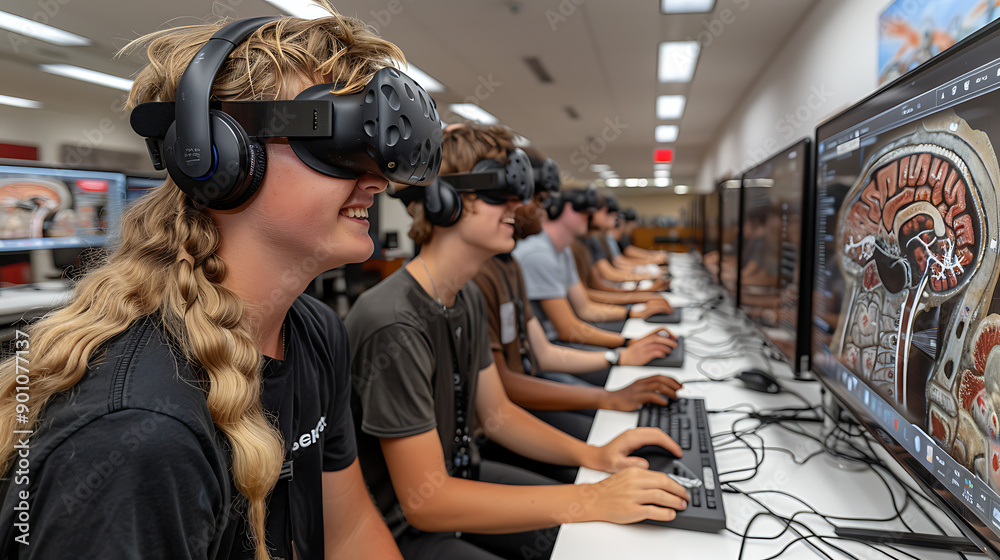 High-resolution image of a college science lab equipped with AI-powered ...