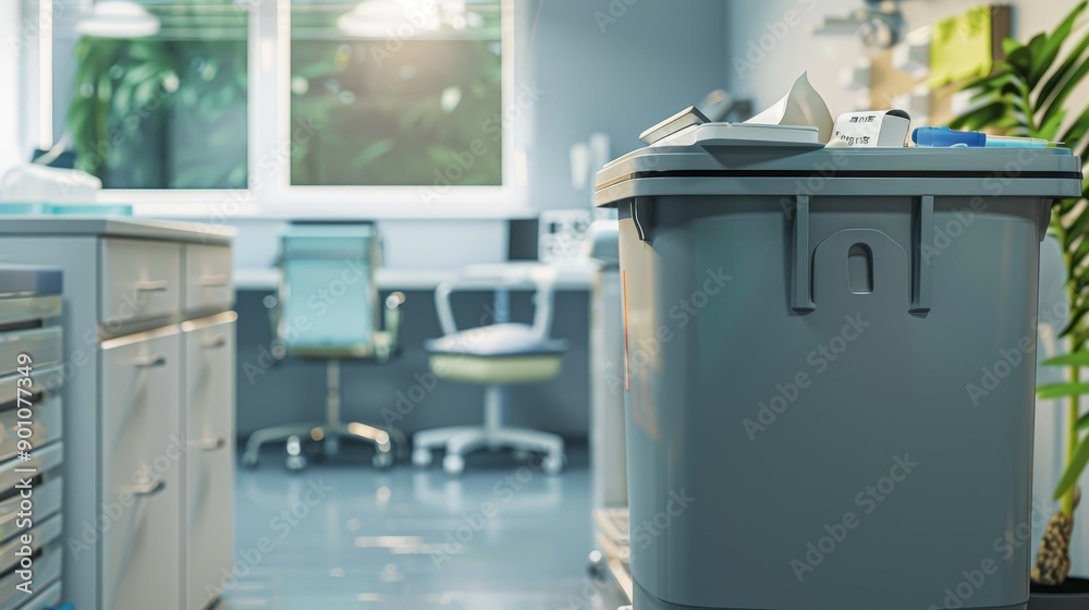 Safeguarding Health CloseUp of Medical Waste Disposal Container ...