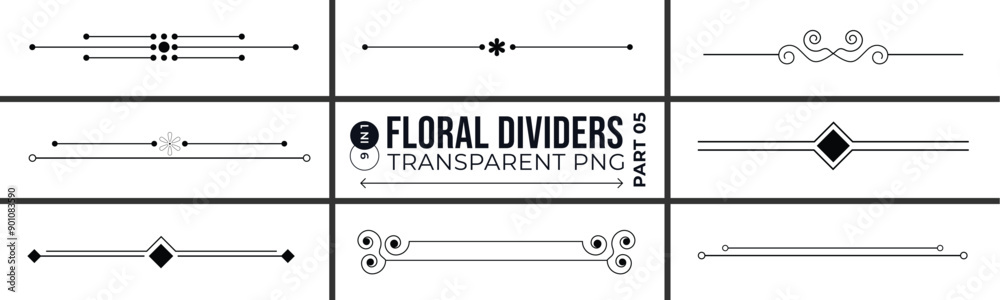 Line dividers. Decorative swirl text separators, vintage divider ...