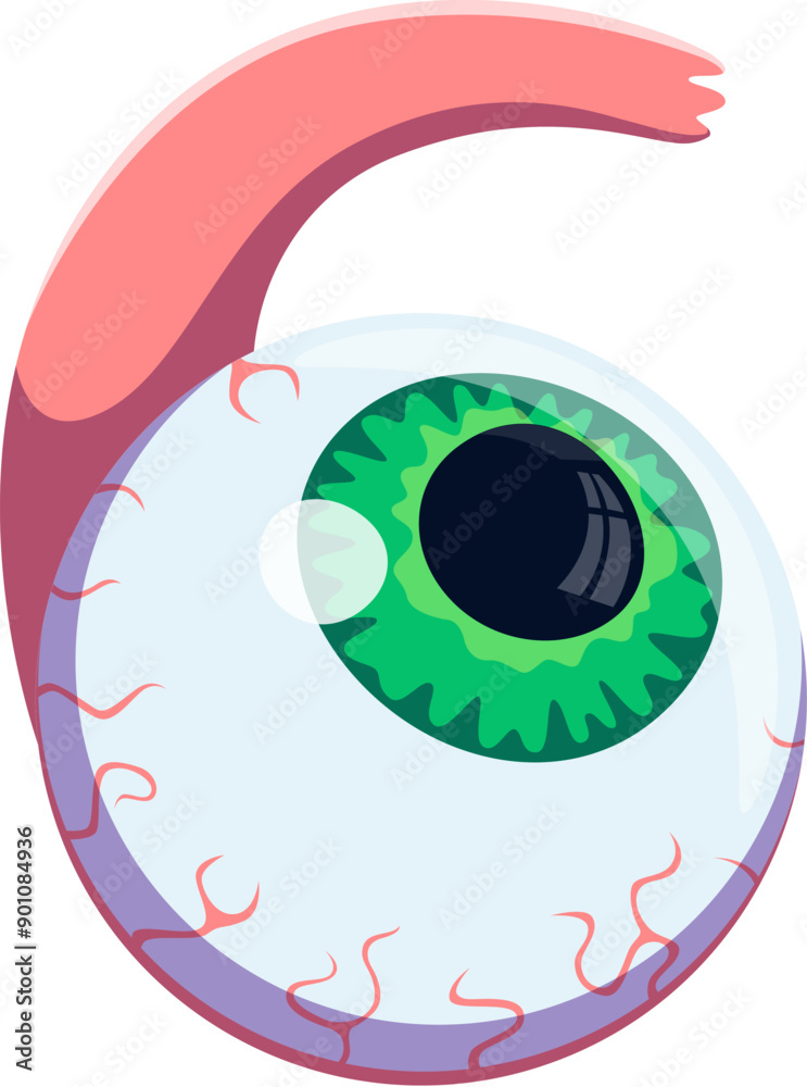 Halloween font, number 6 six as eye of scary zombie for horror alphabet ...