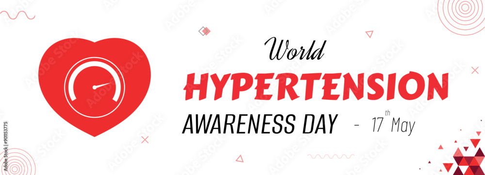 World hypertension awareness day banner, human heart with blood ...