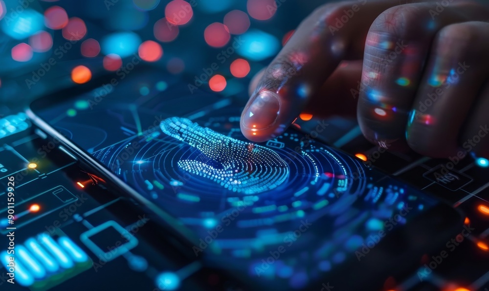 cybersecurity of personal data safety, mobile smartphone using ...