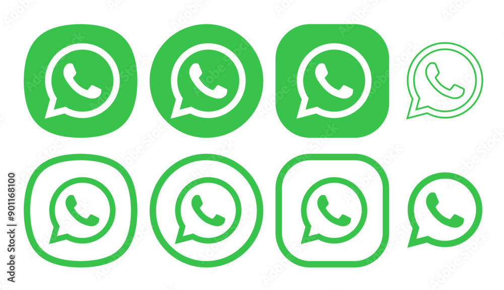 WhatsApp logo icon, Social media WhatsApp symbol on a transparent ...