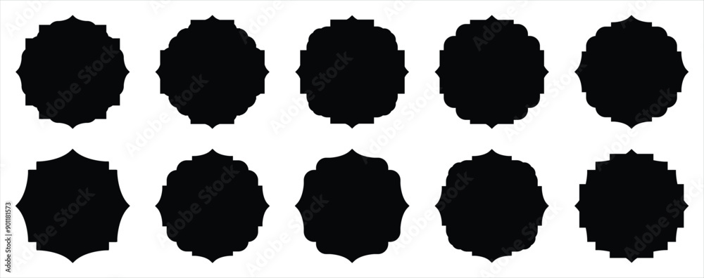Set of Badge templates in vintage style. Black patch silhouettes ...