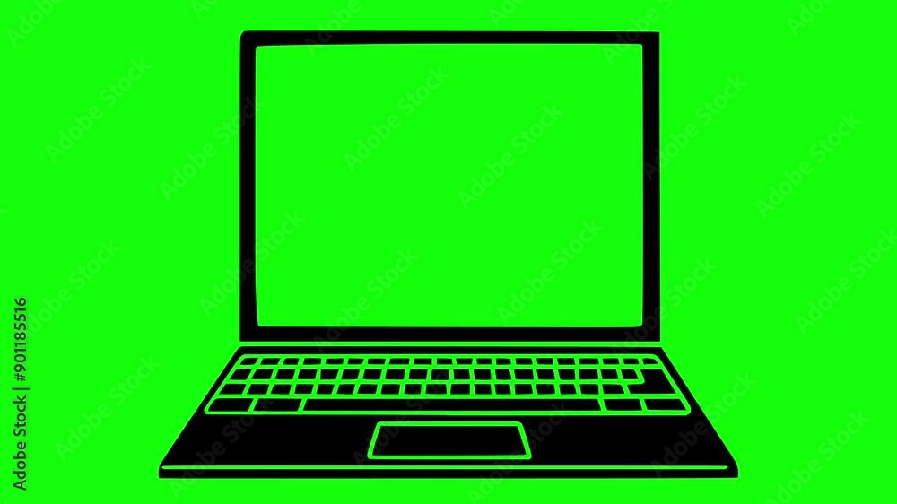 laptop illustration video animation desktop electronic computer ...