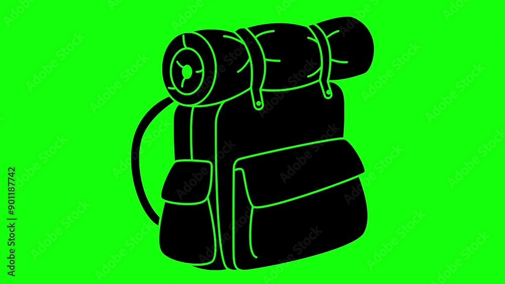 bag illustration video animation pramuka equipment scout silhouette ...