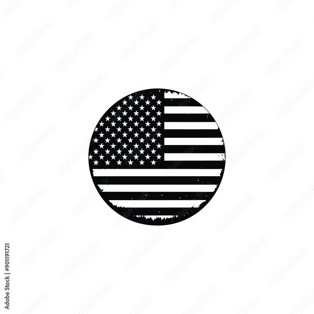 illustration of a black and white flag flag, usa, america, icon, us ...
