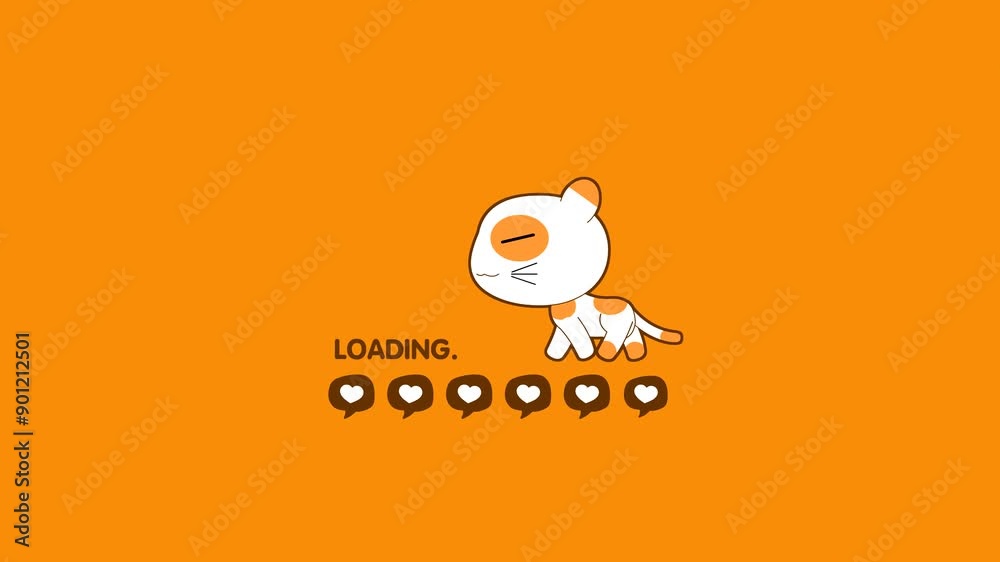 Loading Cartoon Animation Video on Orange and Green Screen Background ...