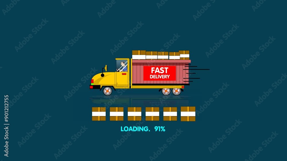 Loading Cartoon Animation Video on Blue and Green Screen Background ...