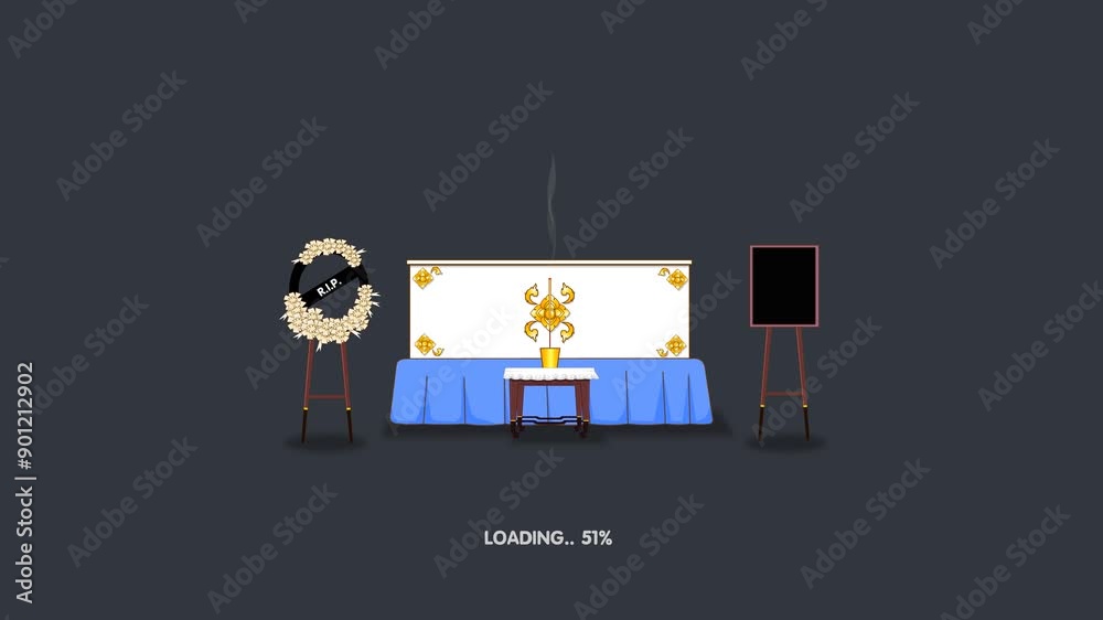 Loading Cartoon Animation Video on Black and Green Screen Background ...