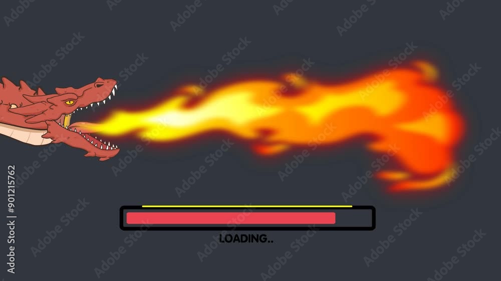 Loading Cartoon Animation Video on Black and Green Screen Background ...