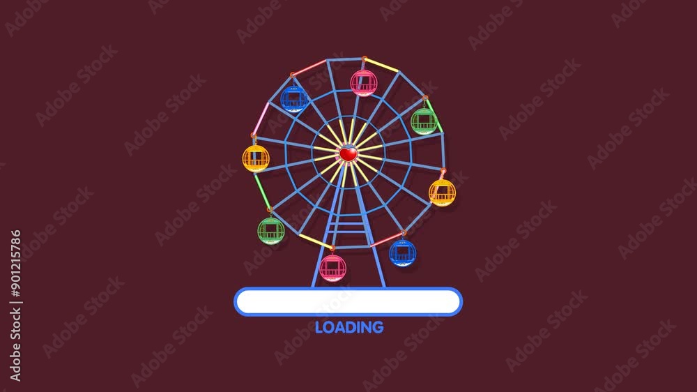 Loading Cartoon Animation Video on Brown and Green Screen Background ...