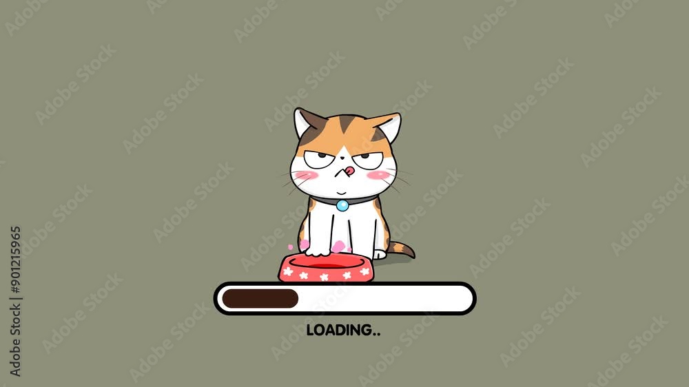 Loading Cartoon Animation Video on Gray and Green Screen Background ...