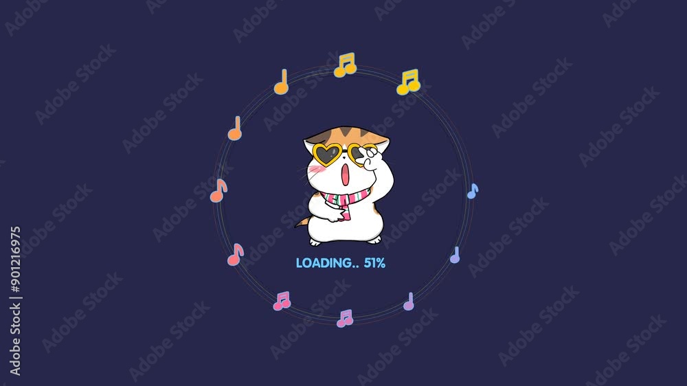 Loading Cartoon Animation Video on Blue and Green Screen Background ...