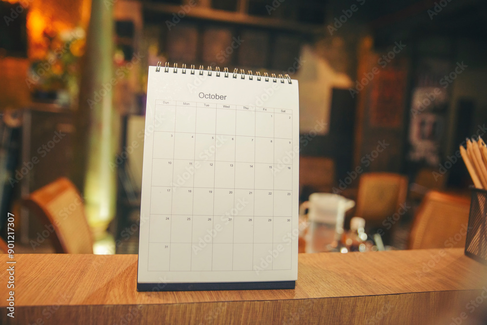 Calendar desk placed on business table. Desktop Calender for Planner to ...