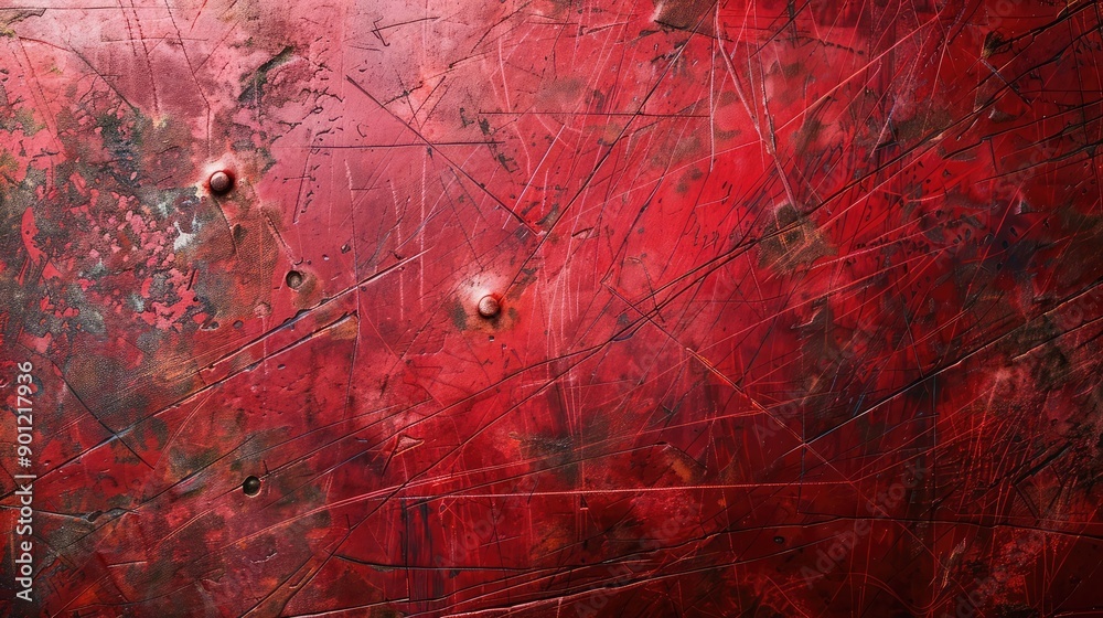 Metal texture with scratches and cracks ,Red Abstract Background ,Red ...