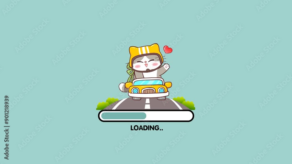 Loading Cartoon Animation Video on Blue and Green Screen Background ...